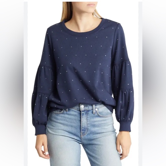 Democracy | Sweaters | Nwt Democracy Rhinestone Embellished Long Sleeve ...